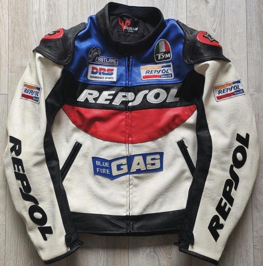 Honda Repsol Motogp Leather Jacket: Cowhide Racing Biker Gear - Etsy