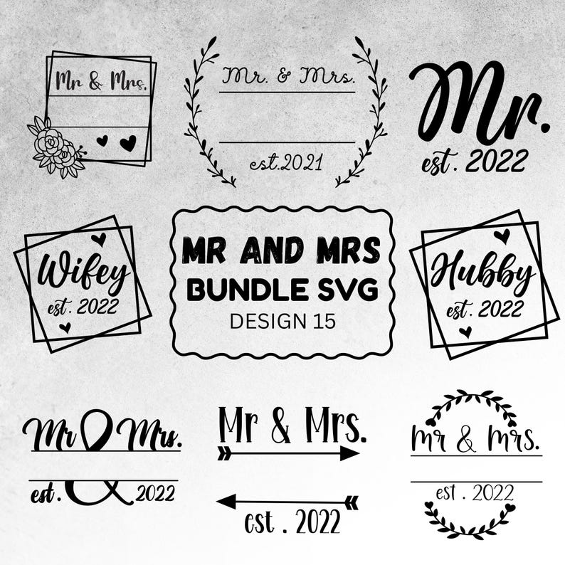 Mr and Mrs SVG Bundle | Wedding Cut Files for Cricut & Silhouette ...