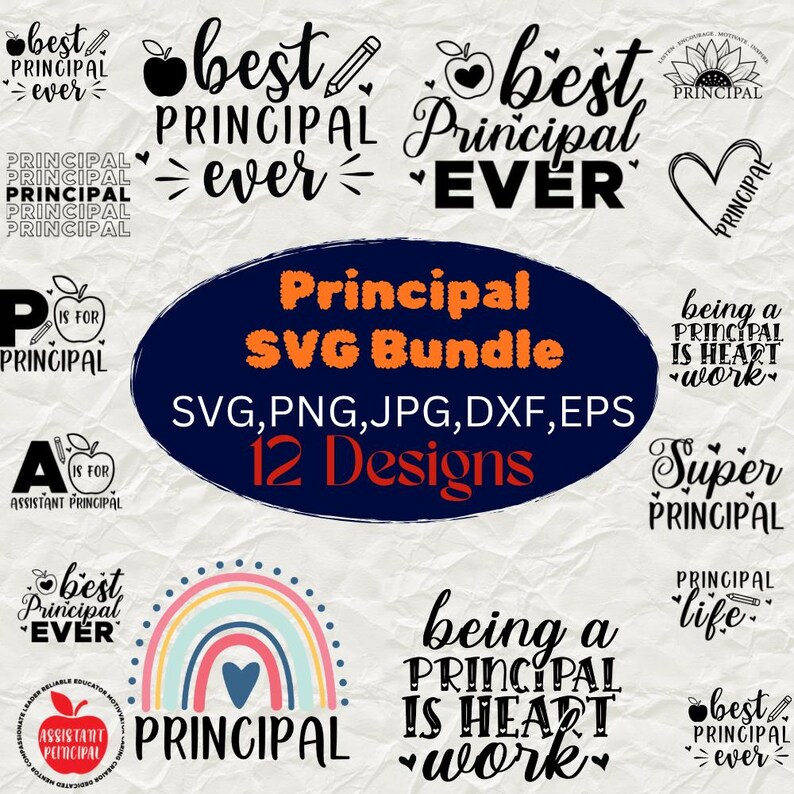Principal SVG Bundle – 12 Motivational School Quote Designs for Cricut ...
