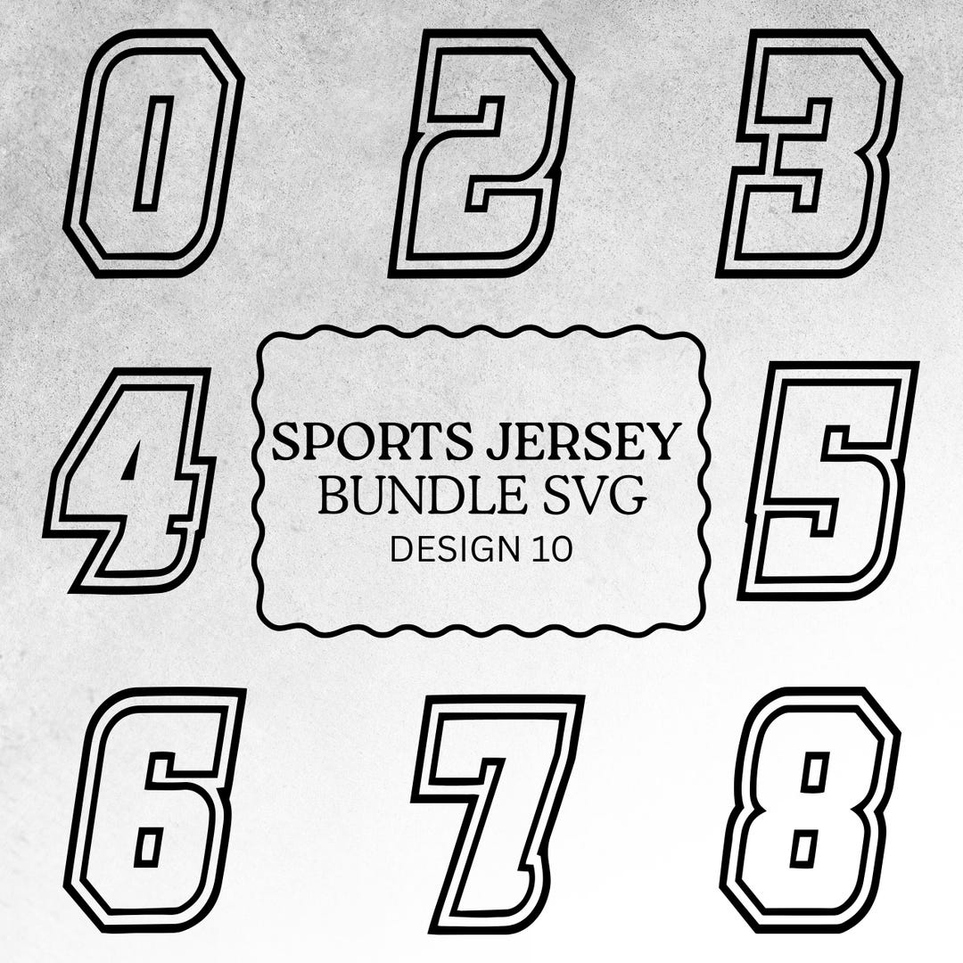 Athletic Jersey Number SVG Set | Custom Sports Uniform Numbers ...