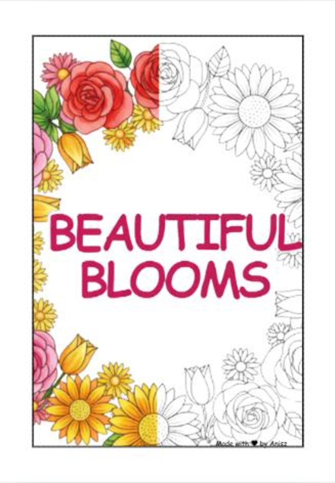 Anxiety Relief Art :relaxing Page| Flowers |adult & Kids Activity ...