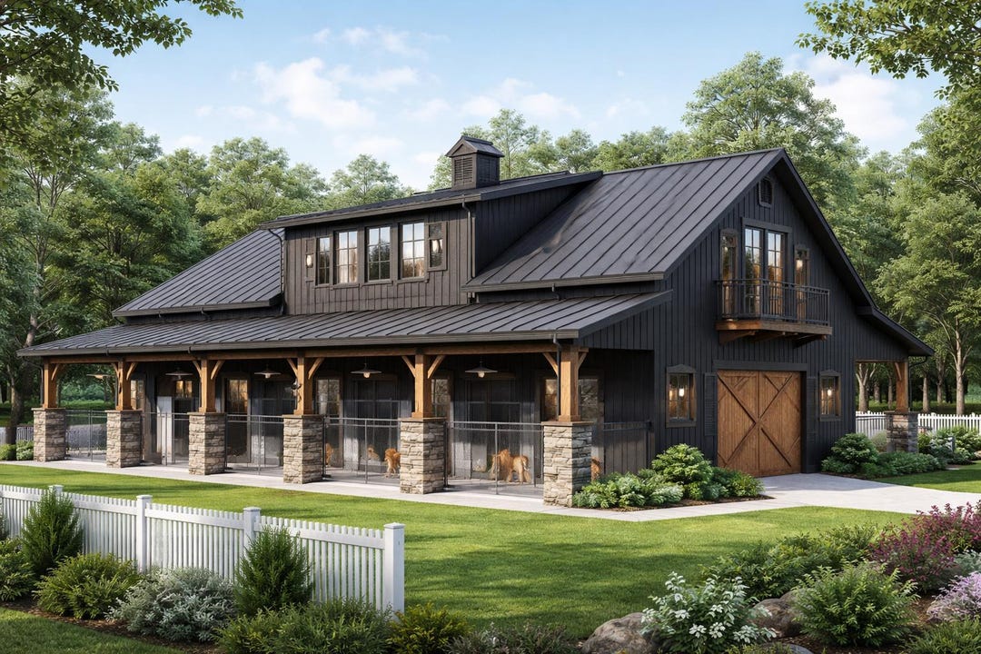 Luxury Barn Kennel Blueprint, Dog Boarding Facility Plans, Breeder ...
