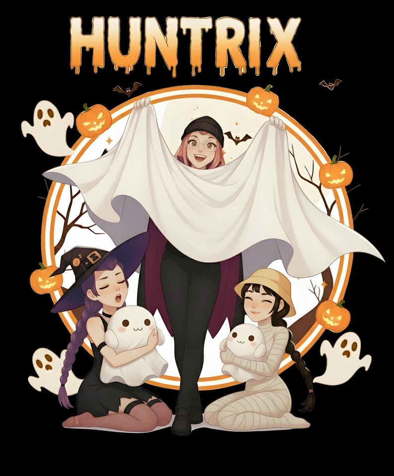Spooky Huntrix Halloween PNG, Kpop Demon Hunters Clipart, Saja Girls ...