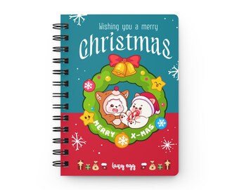 Winter Themed Spiral Bound Journal, Merry & Bright Holiday Notebook ...