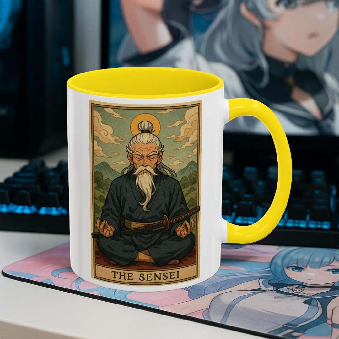 The Sensei Tarot Card Mug: Geeky Coffee Cup for Anime Fans - Etsy