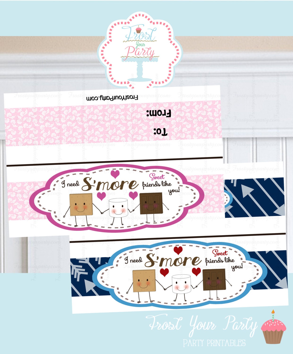 Valentine card Smore bag tag | Etsy