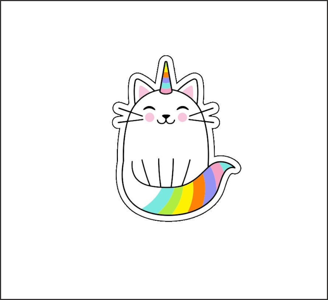 Caticorn Vinyl Sticker, Cute Sticker, Tumbler Sticker, Laptop Sticker ...