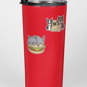 Burger Cat Vinyl Sticker, Fun Sticker, Tumbler Sticker, Laptop Sticker ...