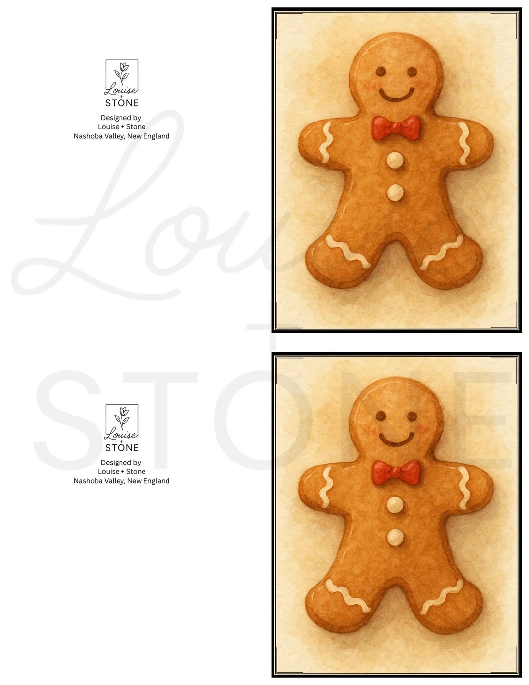 Vintage Gingerbread Man Holiday Card, Happy Holidays, Print-at-home - Etsy