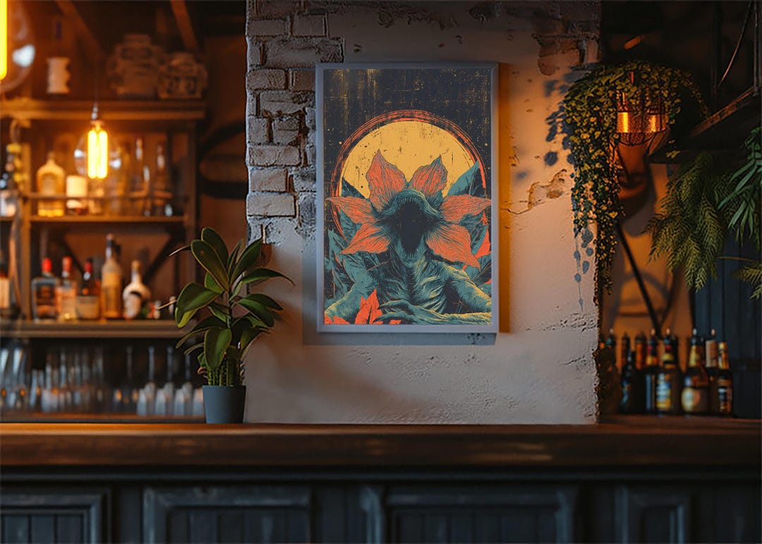 Demogorgon Monster Art Print: Retro Sci-fi Halloween Decor (digital ...
