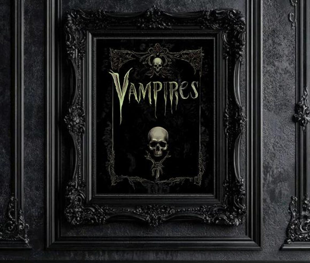 Vampires Poster | Gothic Halloween Wall Art | Skull Vintage Print ...
