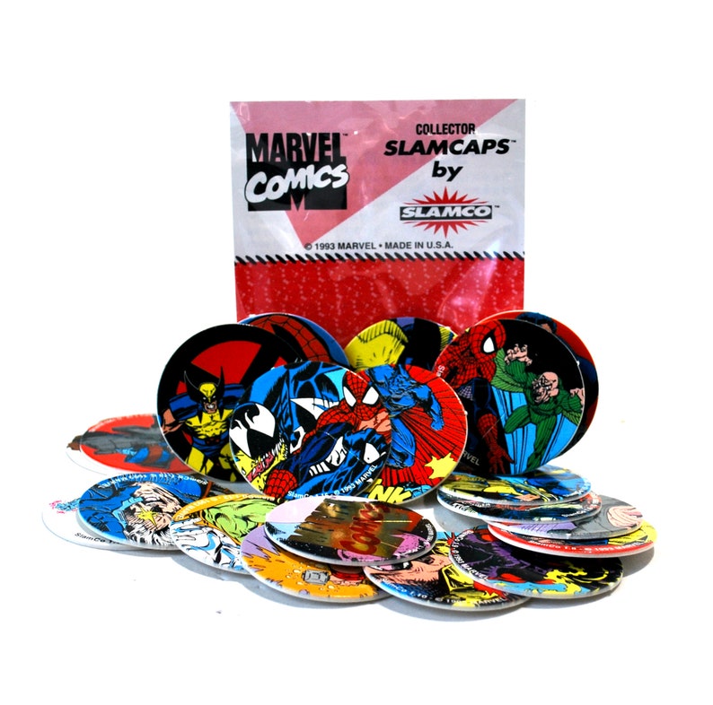 Marvel Comics Pogs Slam Caps by Slamco Set of 20 Caps 1993 - Etsy