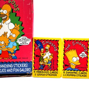 2 Packs Simpsons Trading Cards Topps 1990 Bart, Homer, Lisa, Marge ...