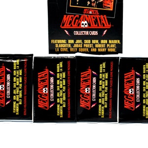 4 Packs Mega Metal Trading Cards Made by Impel 1991 Bon Jovi, Skid Row ...