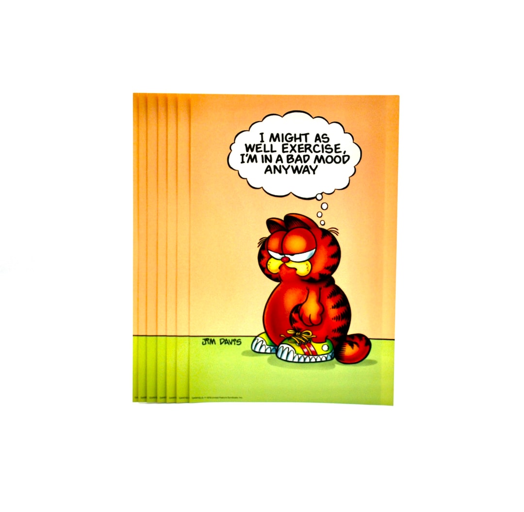 Garfield Poster Bad Mood Anyway Old Stock Measures 13.5 X 9 - Etsy