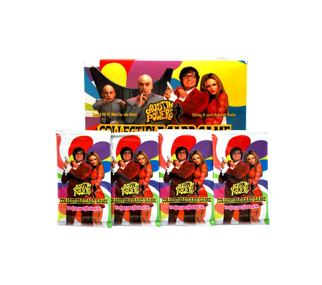 4 Booster Packs Austin Powers Collectible Card Game the Spy Who Shagged ...