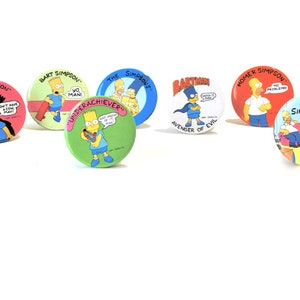 Simpsons Button Collection Set of 7 New Old Stock Bart, Homer, Marge ...