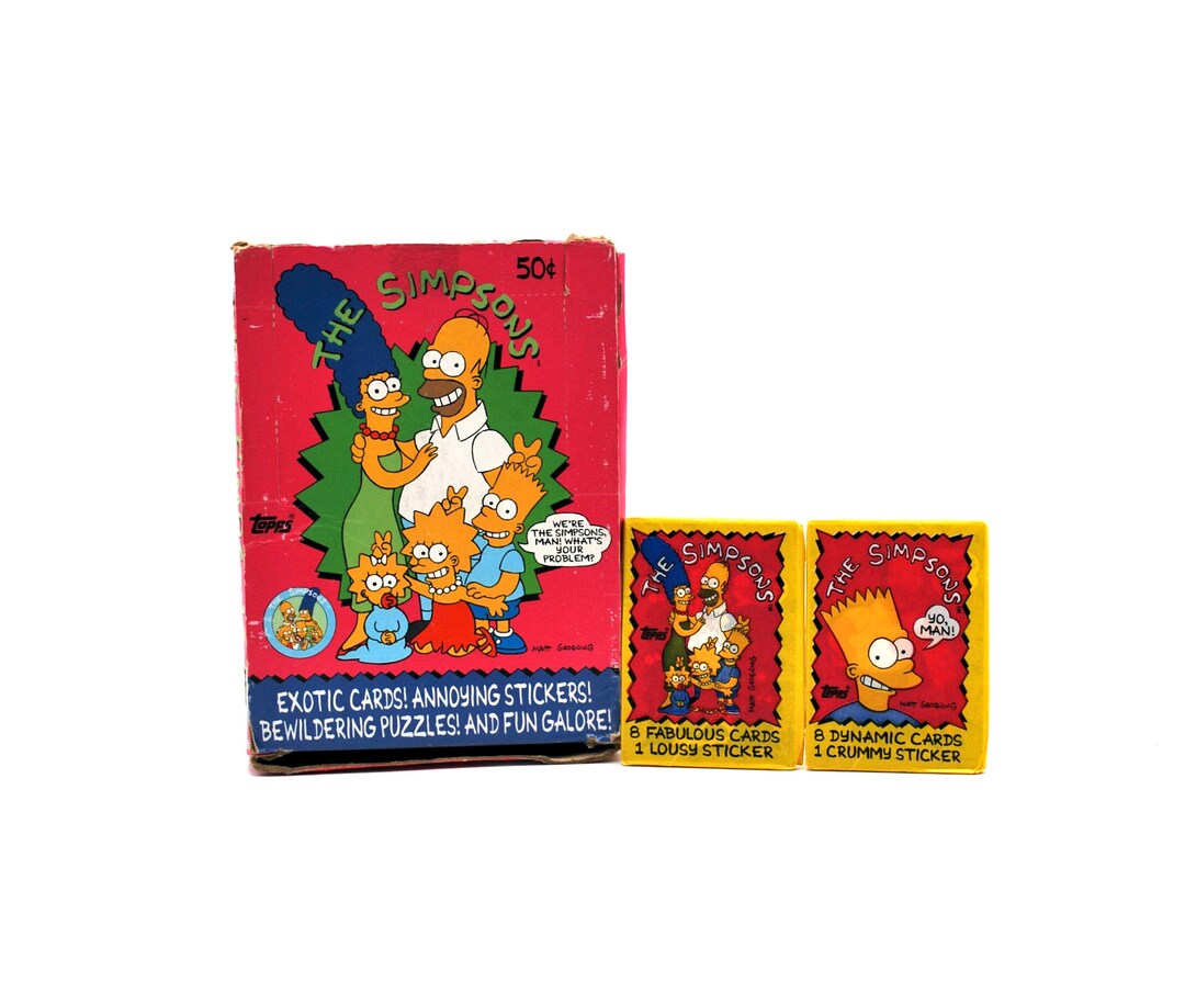 2 Packs Simpsons Trading Cards Topps 1990 Bart, Homer, Lisa, Marge ...