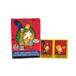 2 Packs Simpsons Trading Cards Topps 1990 Bart, Homer, Lisa, Marge ...