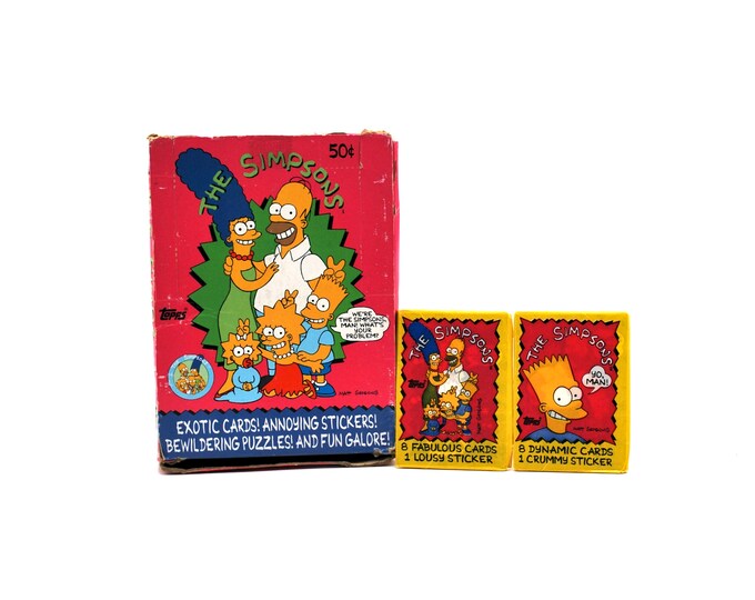 2 Packs Simpsons Trading Cards Topps 1990 Bart, Homer, Lisa, Marge ...