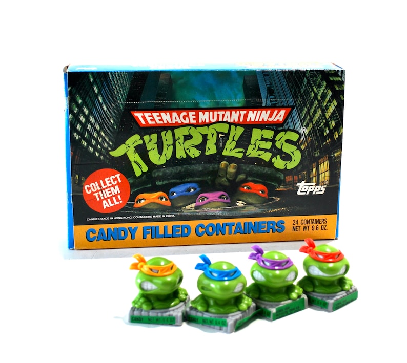 Teenage Mutant Ninja Turtles Candy Containers Set of 4 Topps Candy 1991 ...