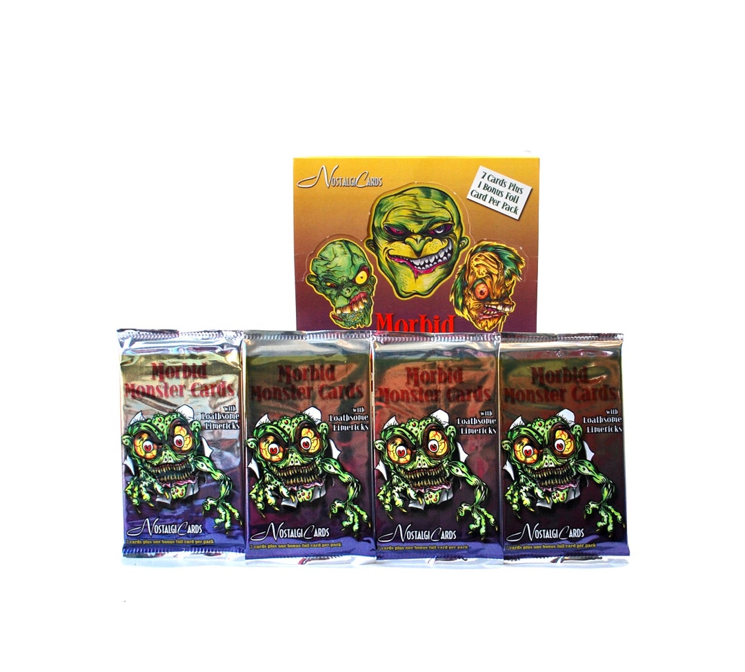 4 Packs Morbid Monster Cards With Loathsome Limericks by Nostalgia ...