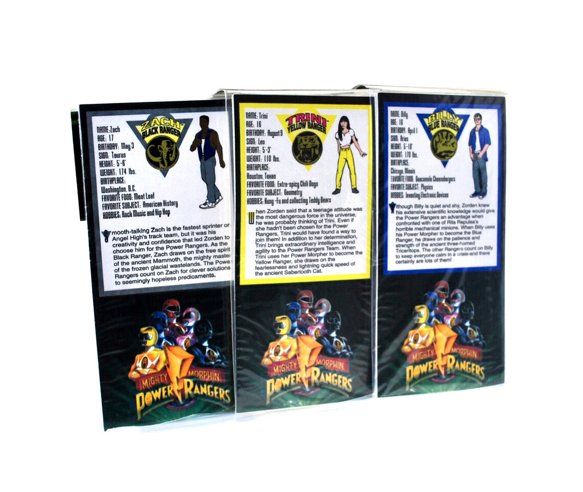 5 Power Rangers Decal Packs Complete Set 1993 Saban Toys - Etsy