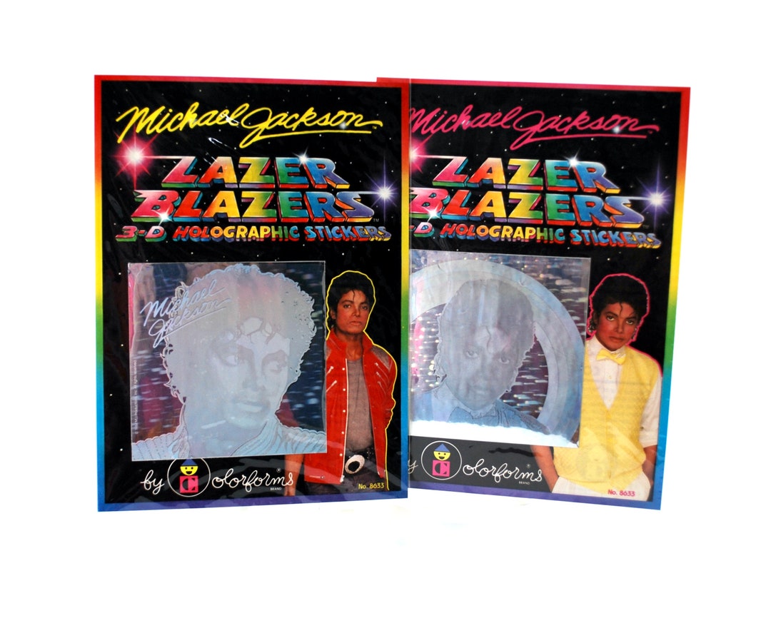 2 Michael Jackson Lazer Blazer Stickers by Colorforms 1984 - Etsy