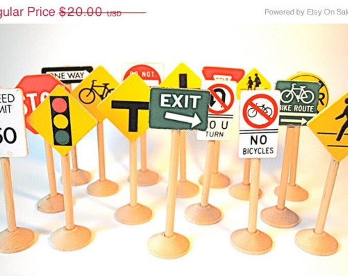 ON SALE Block Play Traffic Signs - Etsy
