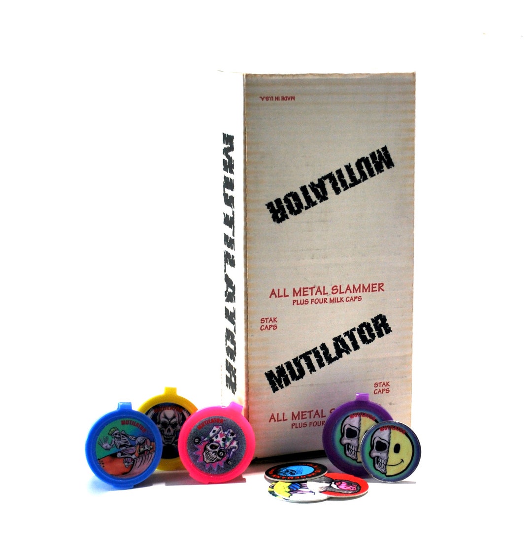 2 Mutilator Stak Cap Sets Metal Slammer & Milk Caps Old Stock 90's Pogs ...