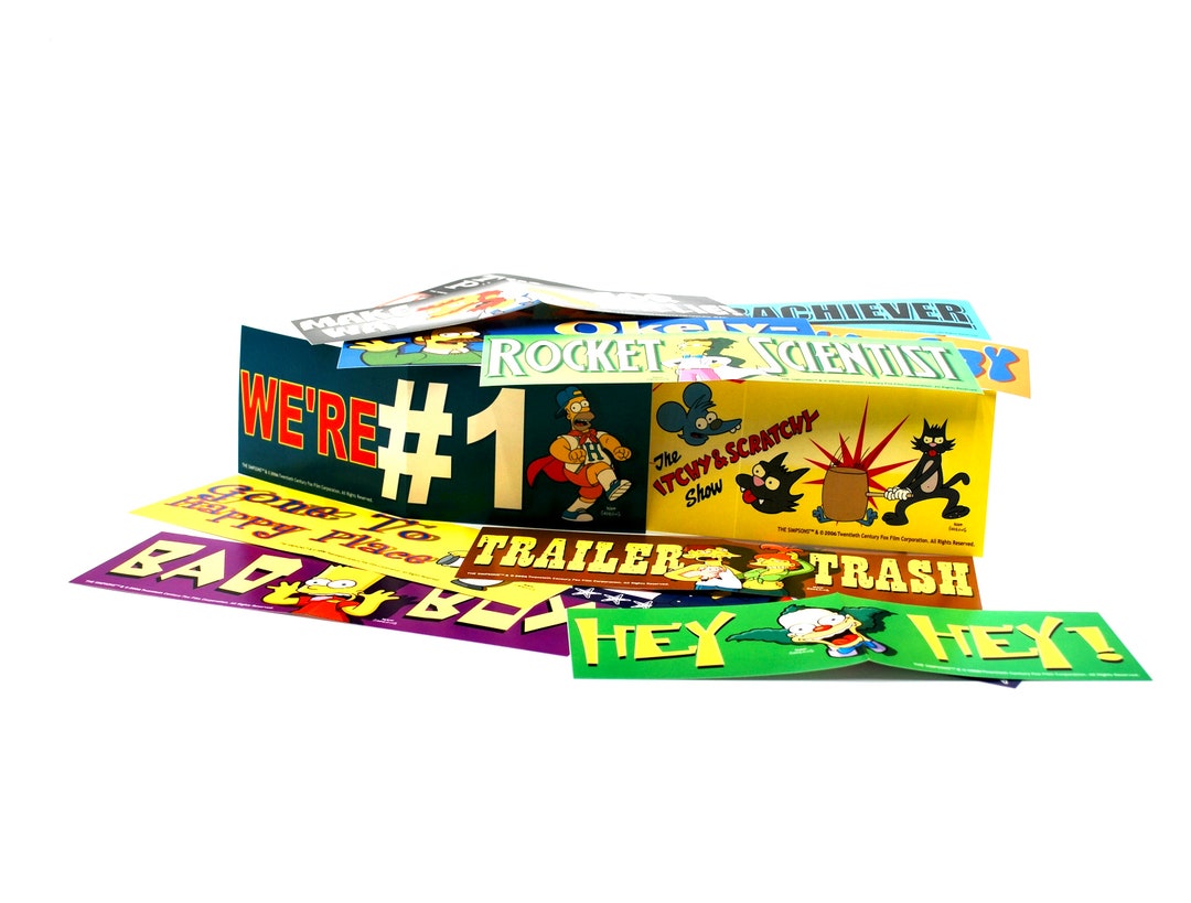 Simpsons Bumper Sticker Collection Old Stock Set of 15 Bart, Homer ...