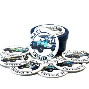 8 Maui Cruiser Jeep Pogs & Pog Container 1993 Milk Caps Hawaii - Etsy