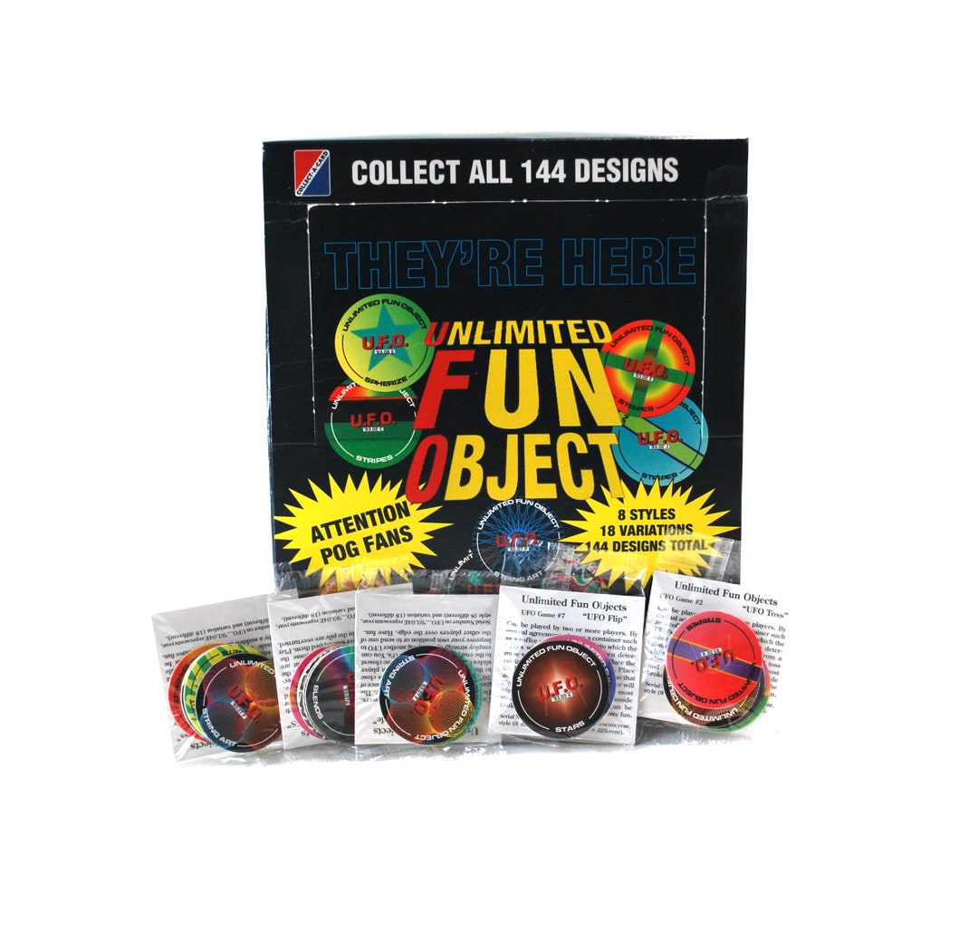 4 Packs of U.F.O. Pogs Unlimited Fun Objects Milk Caps From Collect A ...