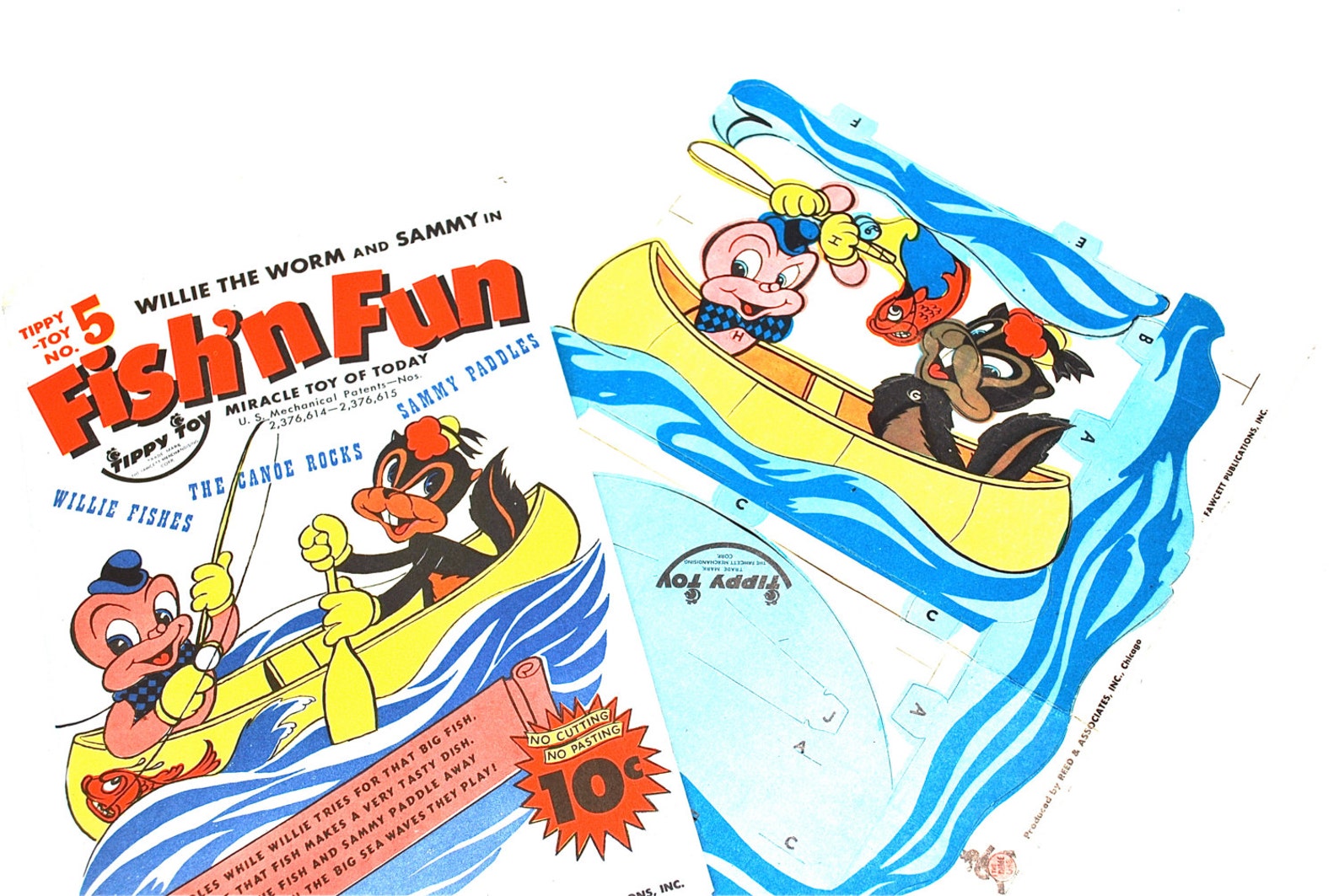 Willie the Worm and Sammy in Fish'n Fun Vintage Paper Toy Unused - Etsy UK