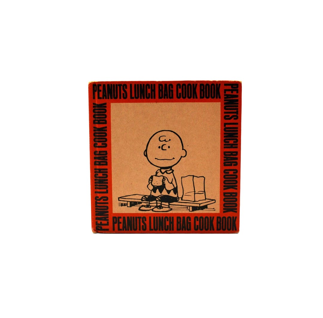 Peanuts Lunch Bag Cookbook Charlie Brown 70's Charles Schulz - Etsy