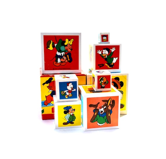 Disney Stackable Blocks Mickey Mouse Made in West Germany IOB | Etsy