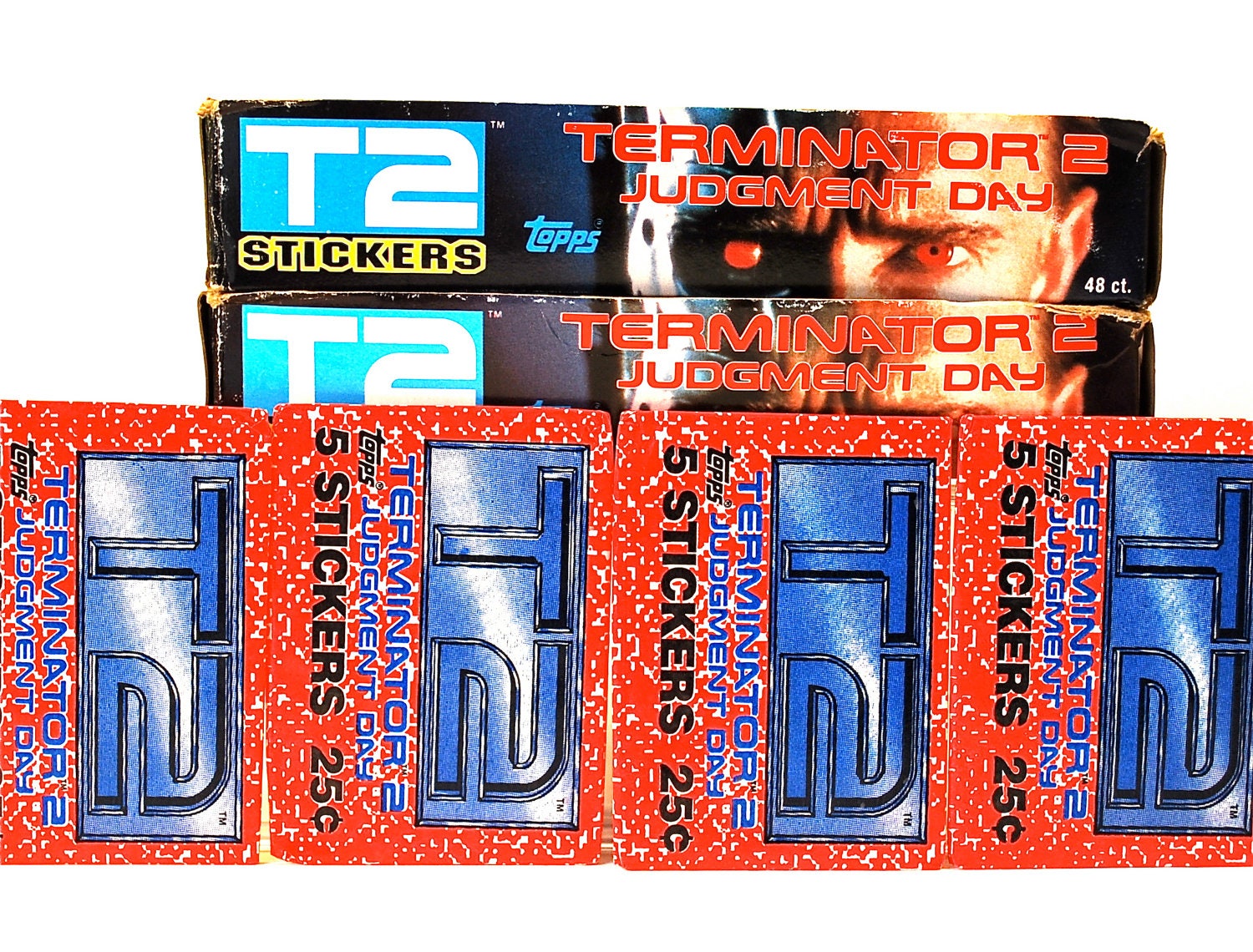 4 Packs of Terminator T2 Stickers by Topps Arnold - Etsy
