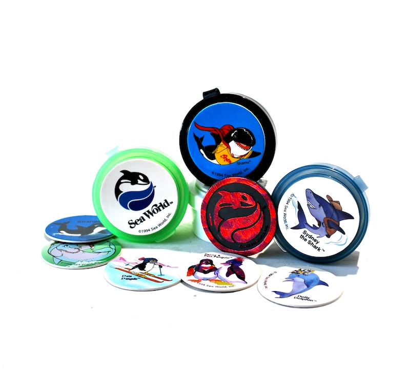 2 Sea World Pog Containers With Pogs & Slammers Shamu - Etsy