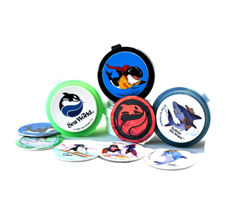 2 Sea World Pog Containers With Pogs & Slammers Shamu - Etsy