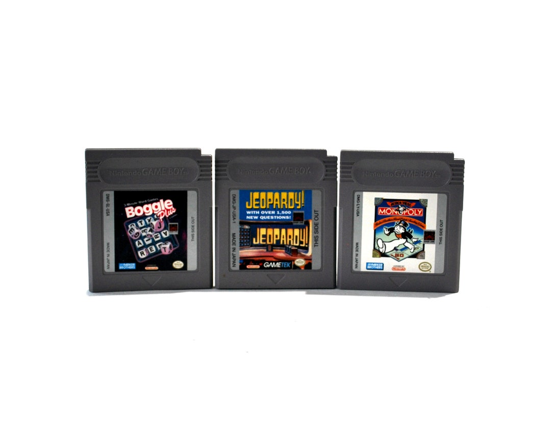 Nintendo Game Boy Game Collection Jeopardy, Boggle Plus, & Monopoly All ...