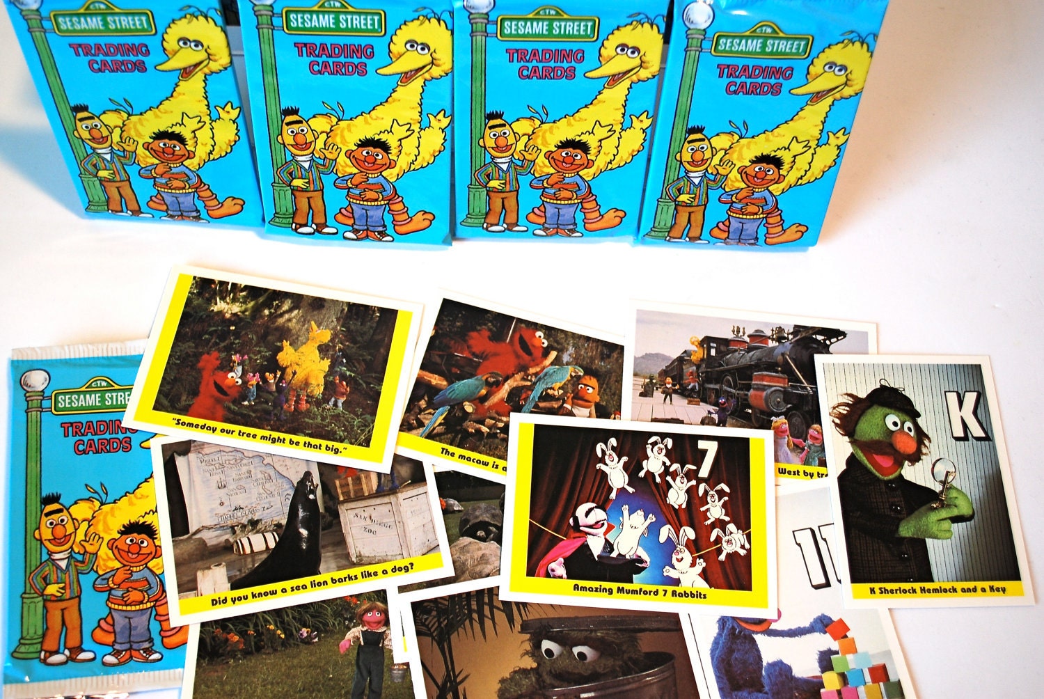 4 Packs of Sesame Street Trading Cards by Idolmaker Big Bird - Etsy