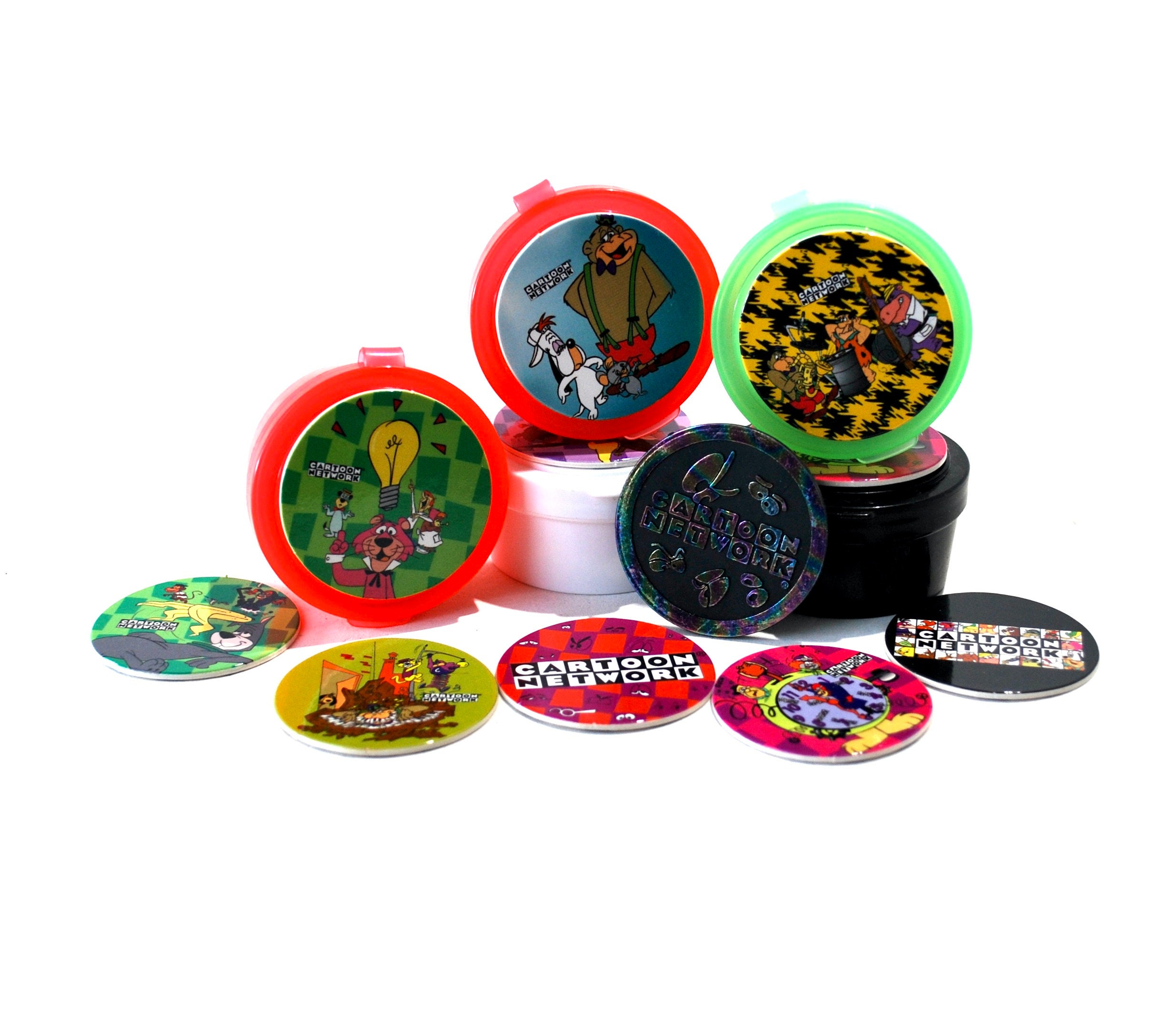 Cartoon Network Pogs and Slammer With Pog Tube 1995 - Etsy