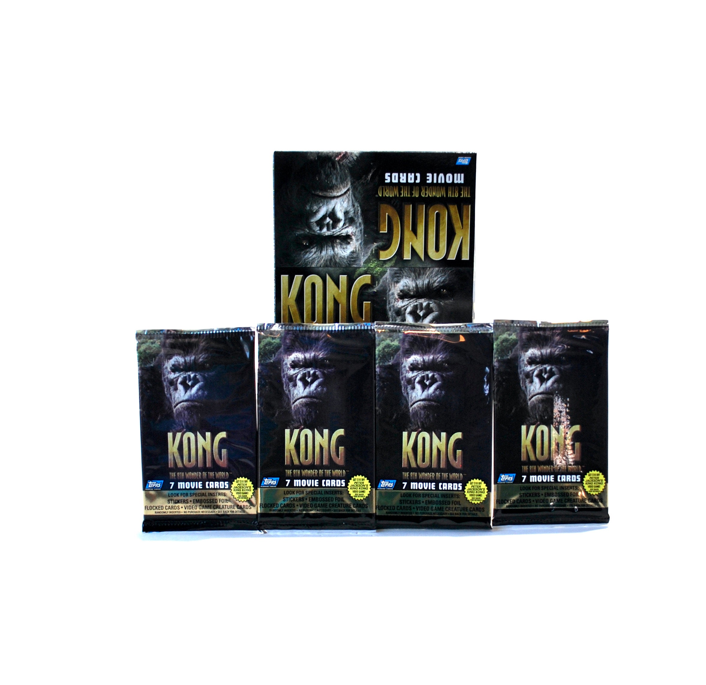 4 King Kong Trading Card Packs & Vending Box 8th Wonder of the | Etsy