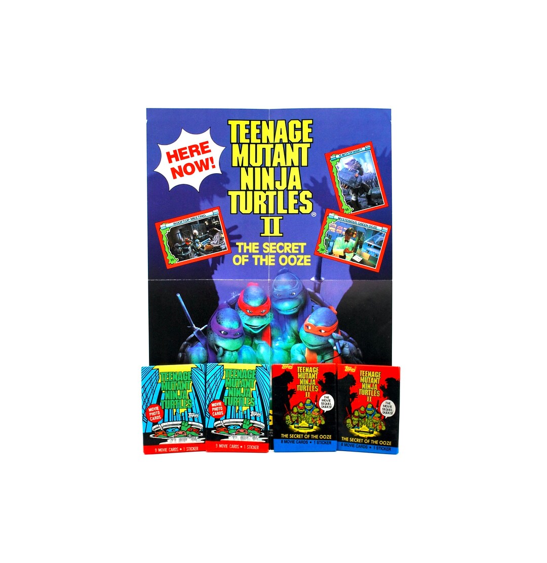 4 Packs Teenage Mutant Ninja Turtle Cards & Stickers Plus Vending ...