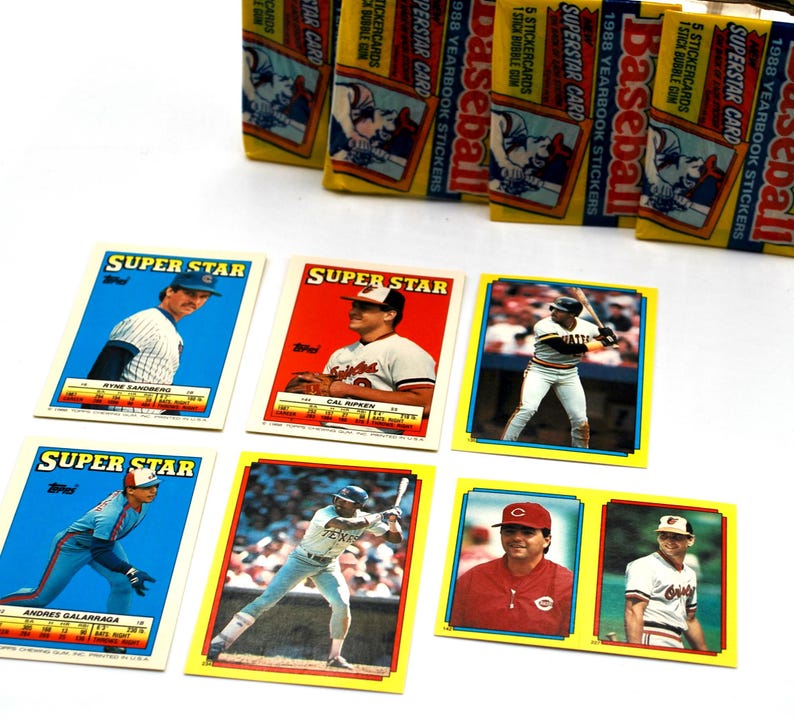 4 Packs 1988 Topps Baseball Yearbook Stickers Time to Finish up Your ...