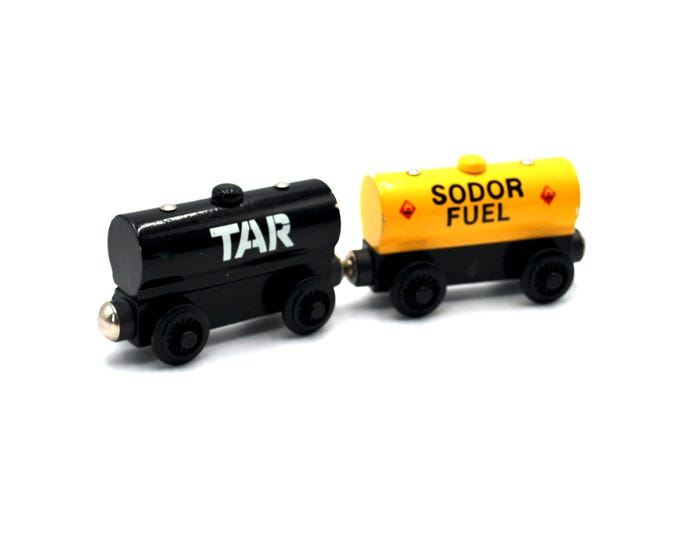 Thomas & Friends Wooden Take N Play Sodor Fuel and Tar Tankers - Etsy