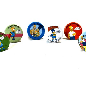 Simpsons Button Collection Set of 6 New Old Stock Bart, Homer, Marge ...
