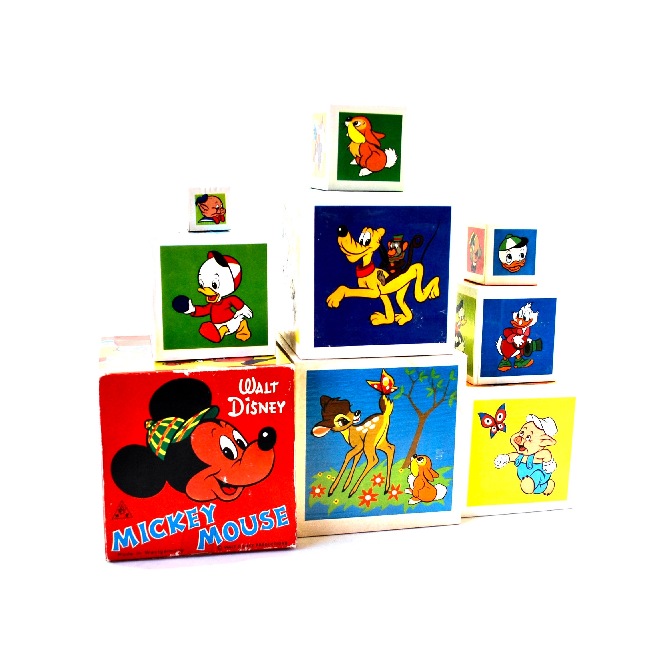 Disney Stackable Blocks Mickey Mouse Made in West Germany IOB | Etsy