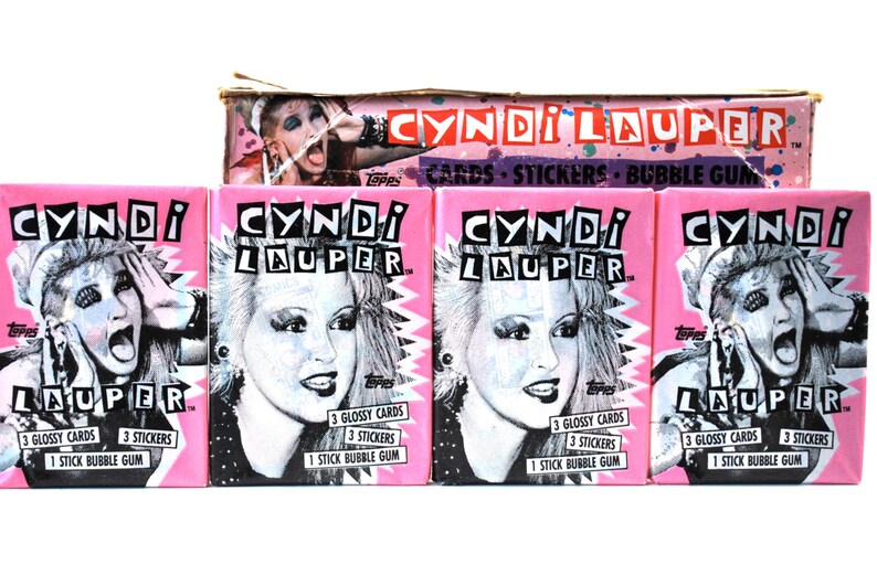 2 Packs Cyndi Lauper Sticker & Trading Cards 1985 Girls Just Want to ...