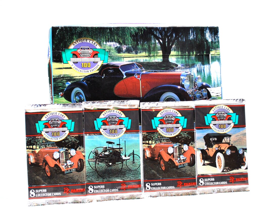 4 Packs Antique Car Collector Cards Mercedes, Alfa Romeo, Cadillac ...